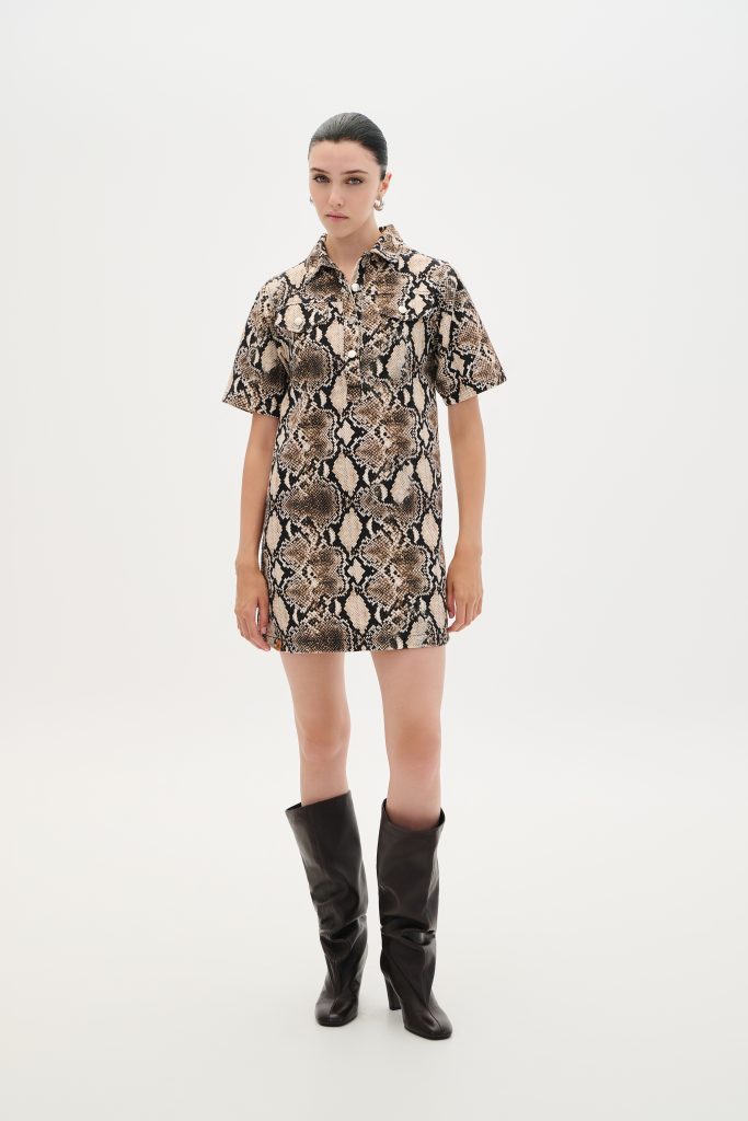 Combos Denim Python Dress – Isola Boutique